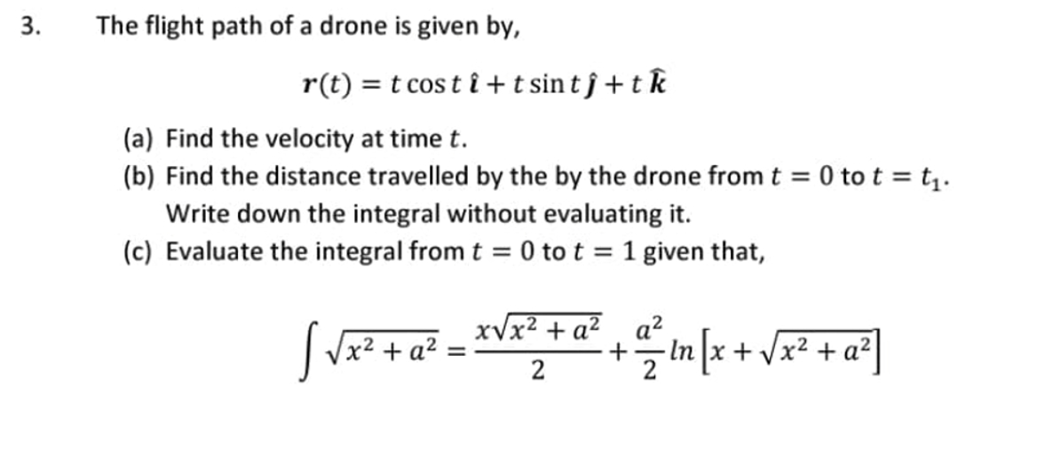 Solved The flight path of a drone is given | Chegg.com