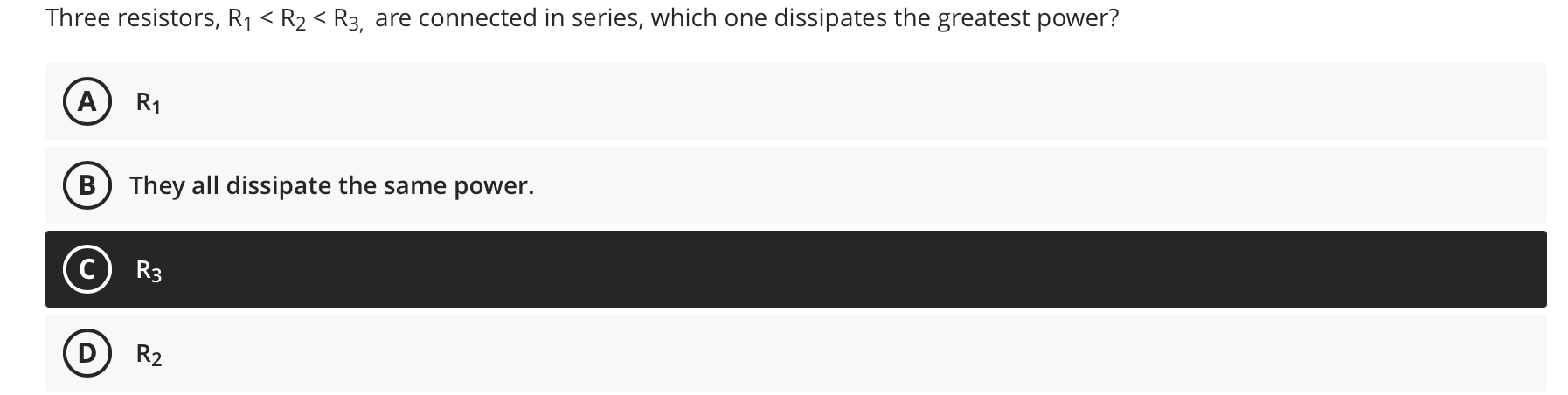 Solved Three resistors with values of R1,R2 and R3, | Chegg.com