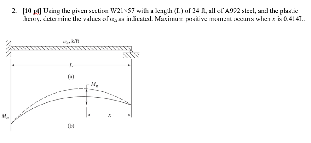 Solved 2. [10 pt] Using the given section W21x57 with a | Chegg.com