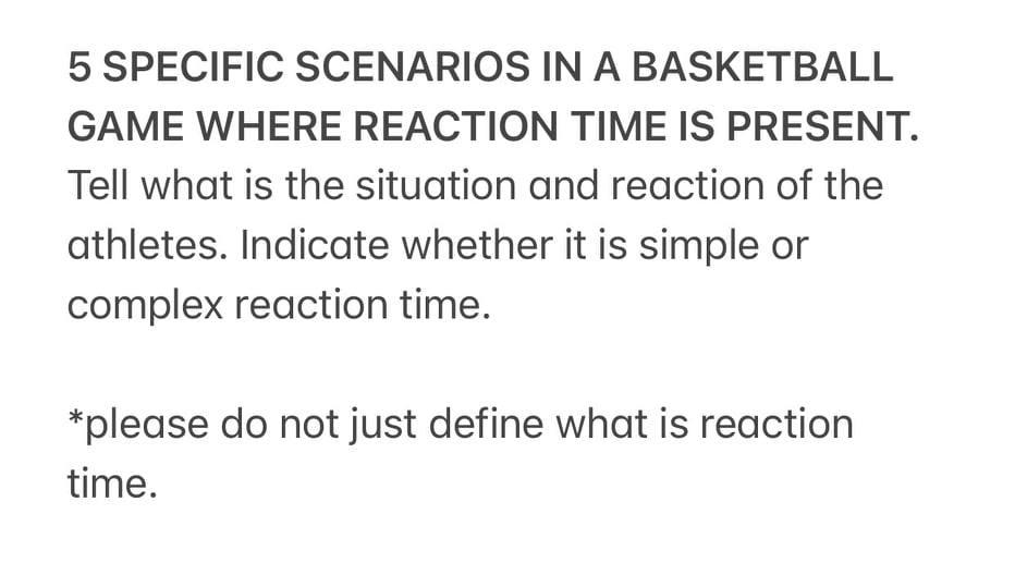 Solved 5 SPECIFIC SCENARIOS IN A BASKETBALL GAME WHERE | Chegg.com