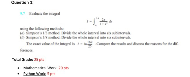 Question 3: 9.7 Evaluate the integral using the | Chegg.com