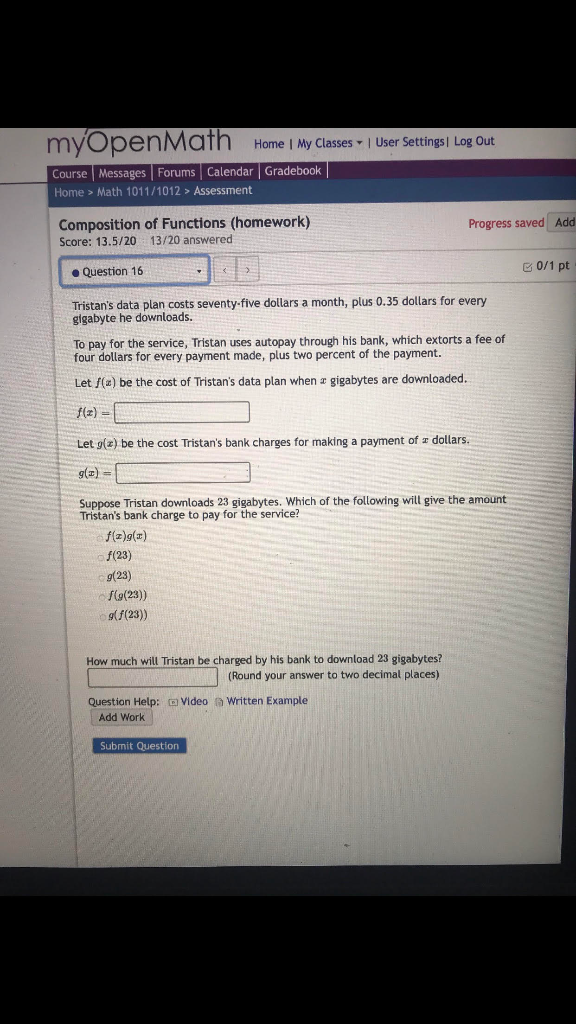 Solved myOpenMath Home My Classes User Settings Log Out | Chegg.com