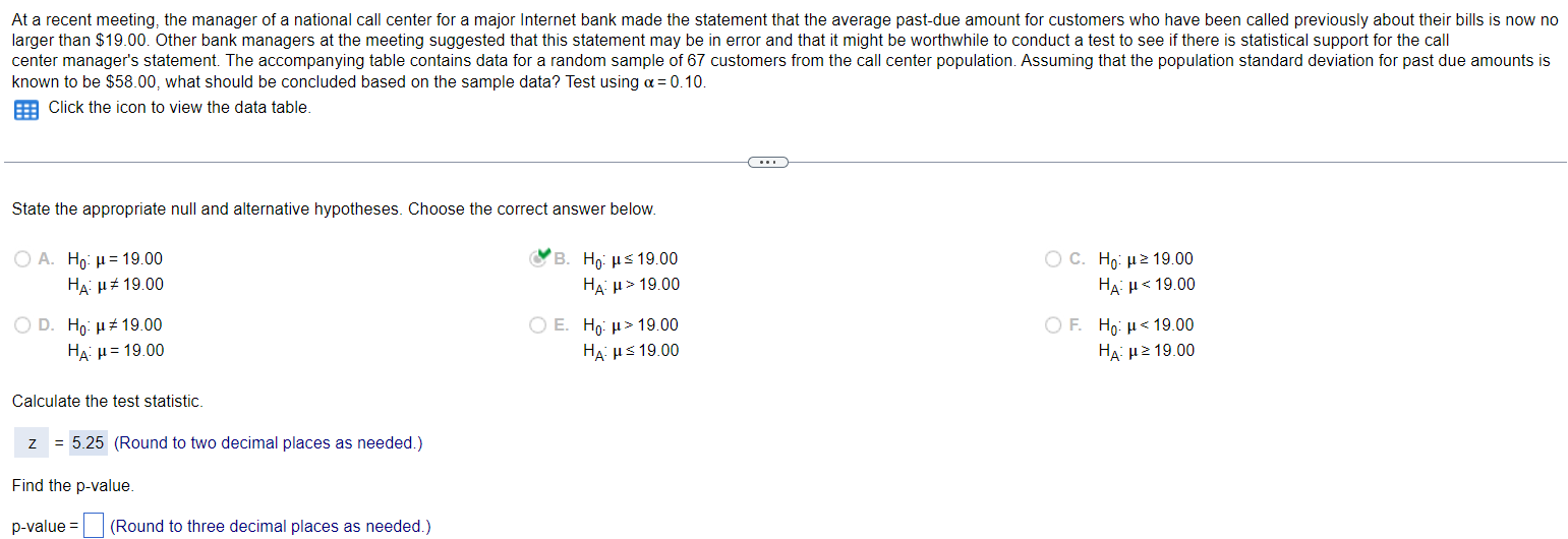 Solved known to be $58.00, what should be concluded based on | Chegg.com