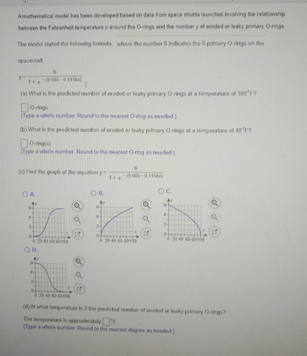 Solved A mathematical model has been developed based on data | Chegg.com