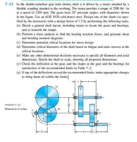 7-22 In the double-reduction gear train shown, shaft | Chegg.com