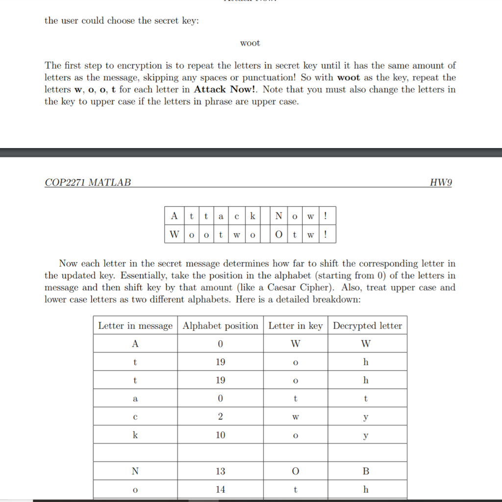 Solved Homework Modified Vigenere Cipher Implement Decryp
