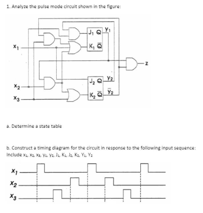 Solved 1. Analyze the pulse mode circuit shown in the | Chegg.com
