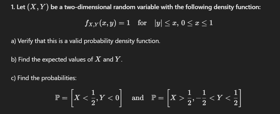 Let Xy be A Two Dimensional Random Variable With 4865