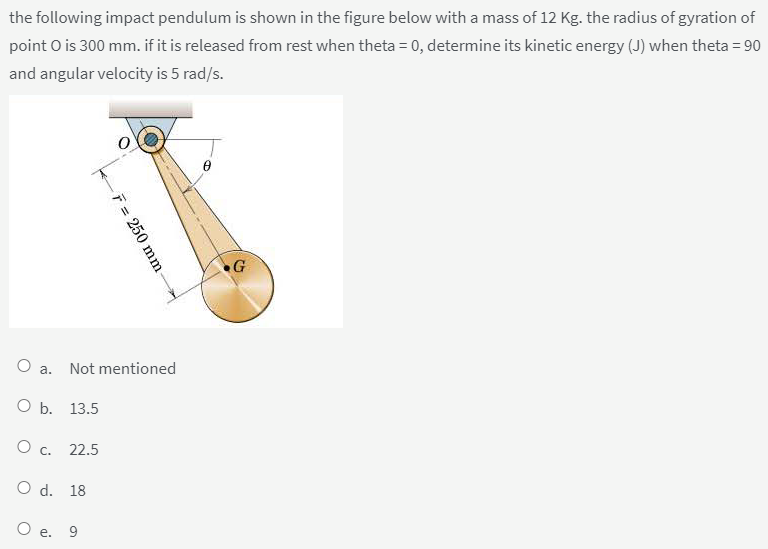 Solved the following impact pendulum is shown in the figure | Chegg.com