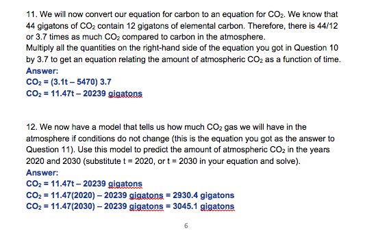 Solved 11. We will now convert our equation for carbon to an | Chegg.com