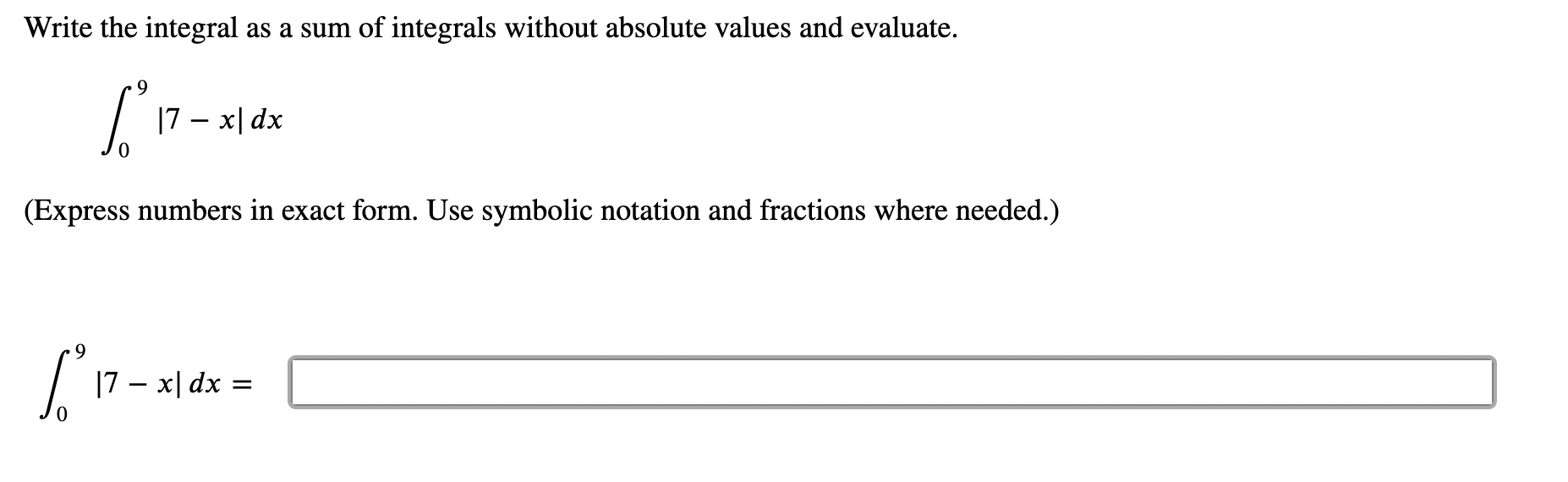 Solved Write the integral as a sum of integrals without | Chegg.com