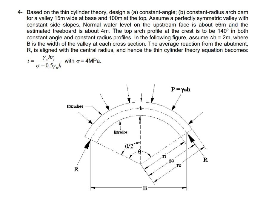 Solved 4- Based on the thin cylinder theory, design a (a) | Chegg.com