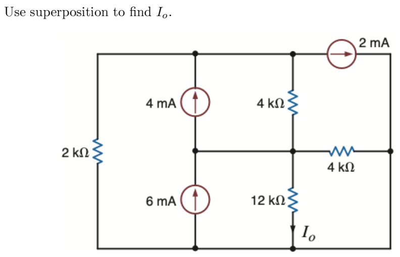 Solved Use superposition to find Io. | Chegg.com