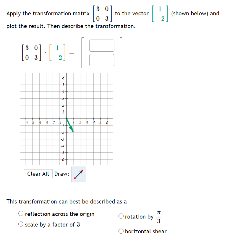 Solved 3 0 Apply the transformation matrix to the vector 03 | Chegg.com
