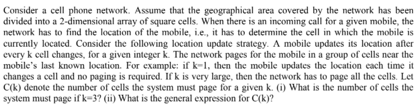 Solved Consider a cell phone network. Assume that the | Chegg.com