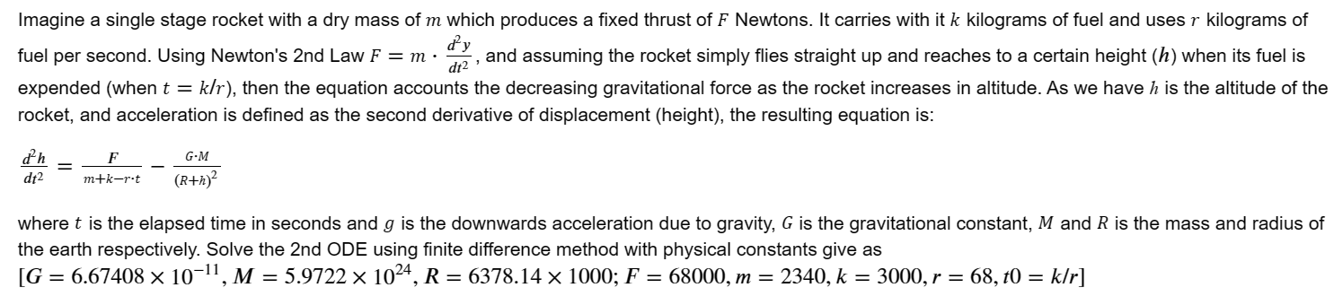 Solved Imagine a single stage rocket with a dry mass of m | Chegg.com