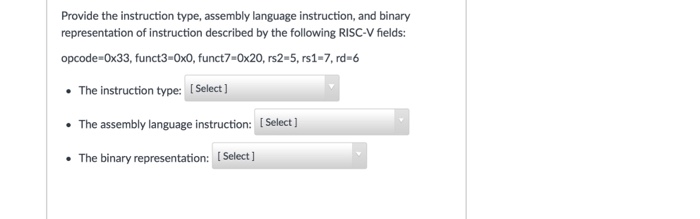 Provide the instruction type, assembly language | Chegg.com