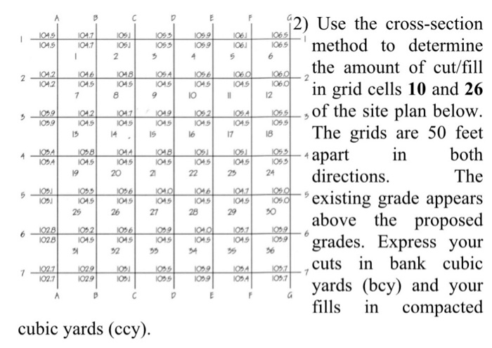 Solved 12) Use the cross-section the amount of cut/fill 042 | Chegg.com