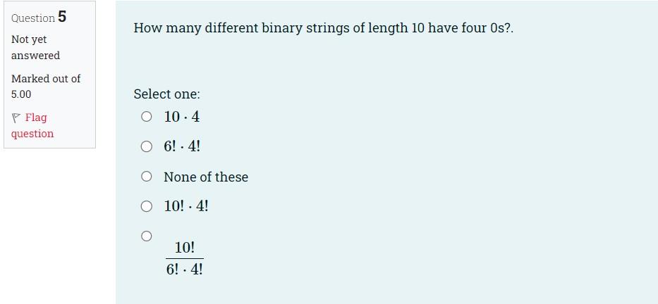 Solved How many different binary strings of length 10 have | Chegg.com