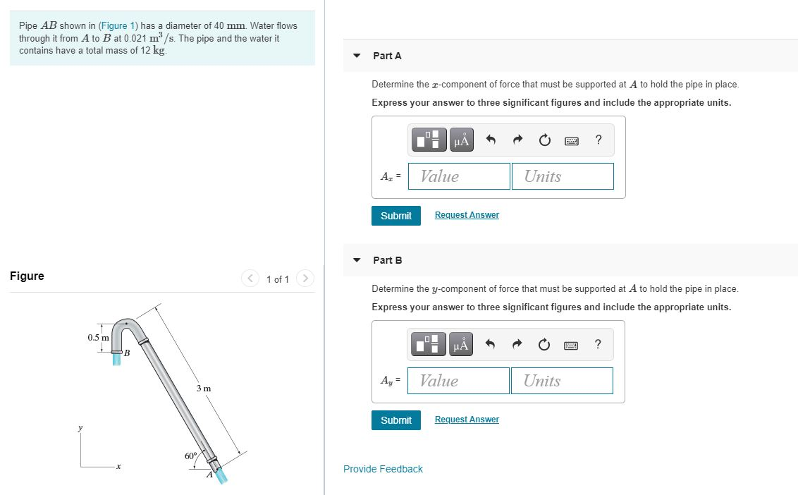 Solved Pipe AB shown in (Figure 1) has a diameter of 40 mm. | Chegg.com