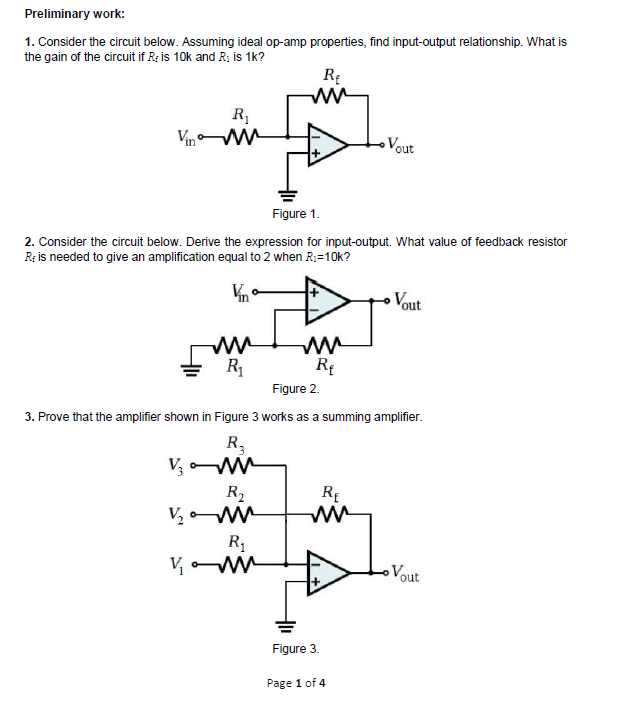 Solved Preliminary work: 1. Consider the circuit below. | Chegg.com