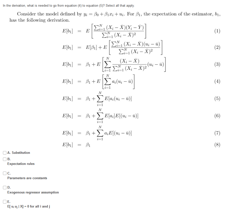 Solved = In the derivation, what is needed to go from | Chegg.com