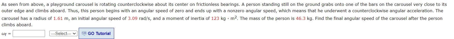 Solved As seen from above, a playground carousel is rotating | Chegg.com