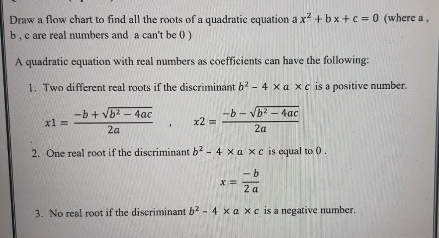 Solved Draw a flow chart to find all the roots of a | Chegg.com