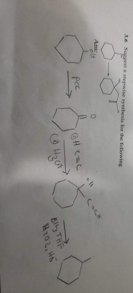 Solved 3.6. Suggest a stepwise synthesis for the following | Chegg.com