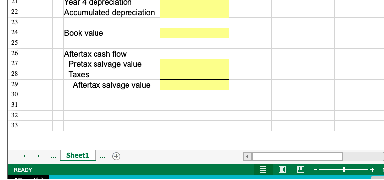 Solved E Calculating salvage value - Excel ? - u X FILE HOME | Chegg.com