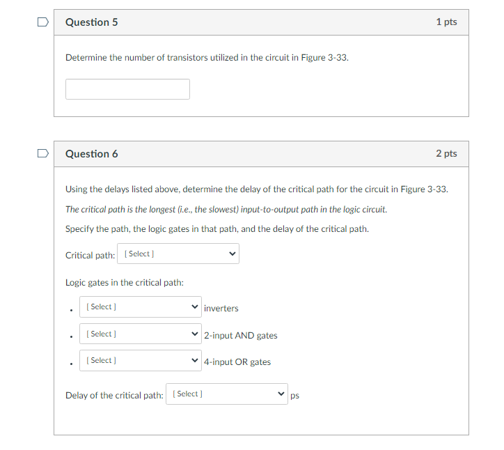 Solved Assume the gates in the circuit have the following | Chegg.com