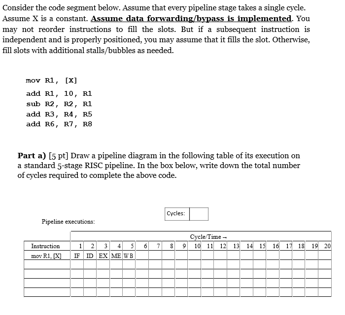 Consider the code segment below. Assume that every | Chegg.com