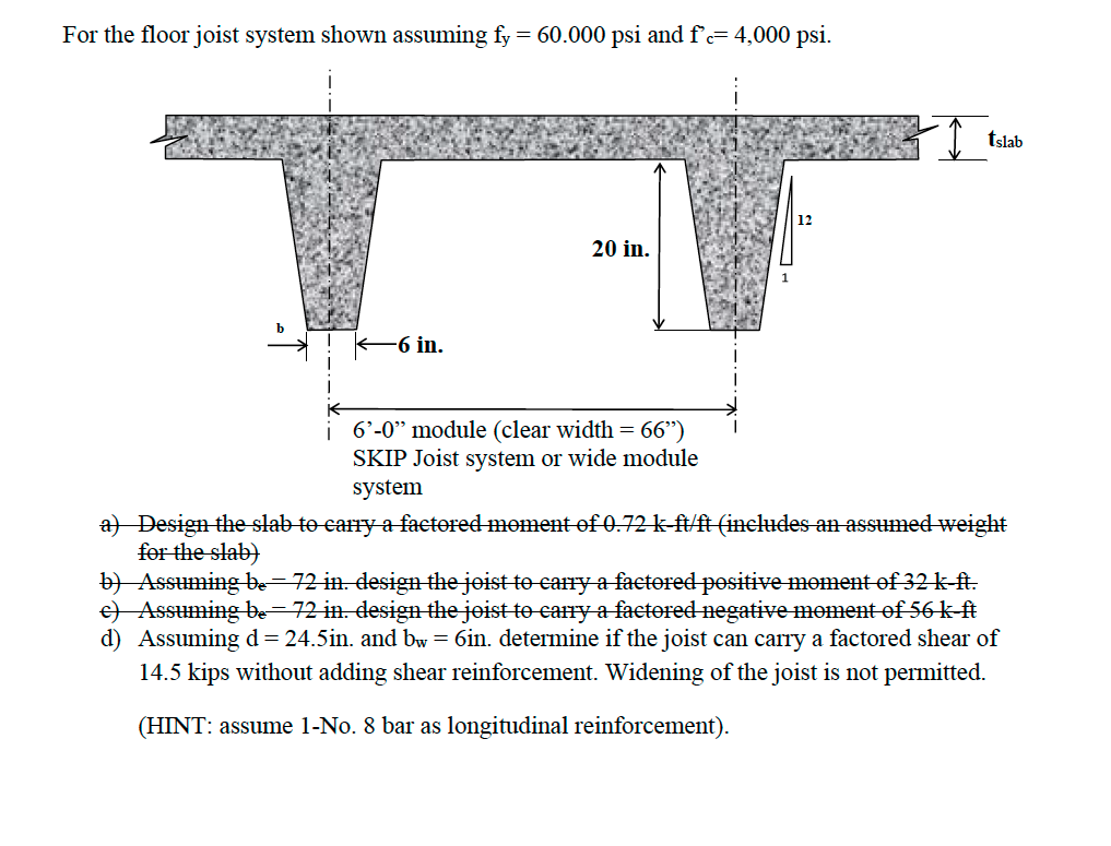 For the floor joist system shown assuming fy = 60.000 | Chegg.com