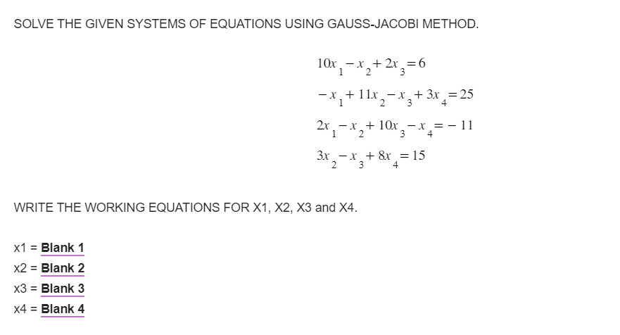 Solved SOLVE THE GIVEN SYSTEMS OF EQUATIONS USING | Chegg.com