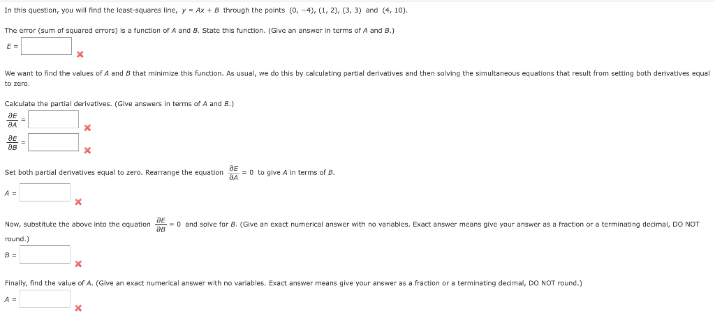 Solved In this question, you will find the least-squares | Chegg.com