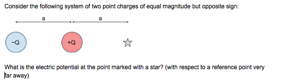 Solved Consider the following system of two point charges of | Chegg.com
