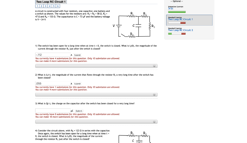 Solved -- Optional -- Interactive Lamole 3r2c Two Loop RC | Chegg.com