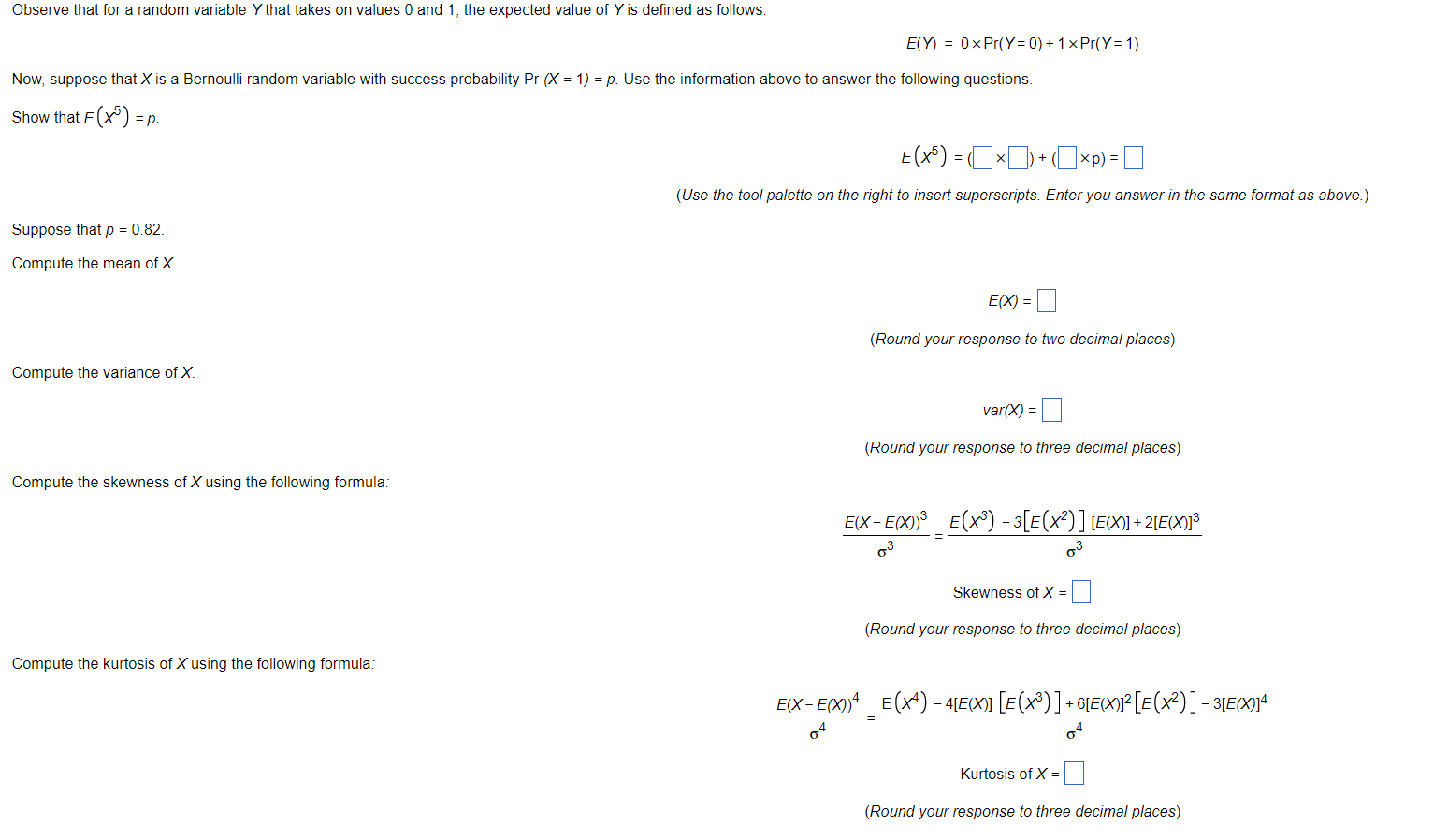Solved Observe that for a random variable Y that takes on | Chegg.com