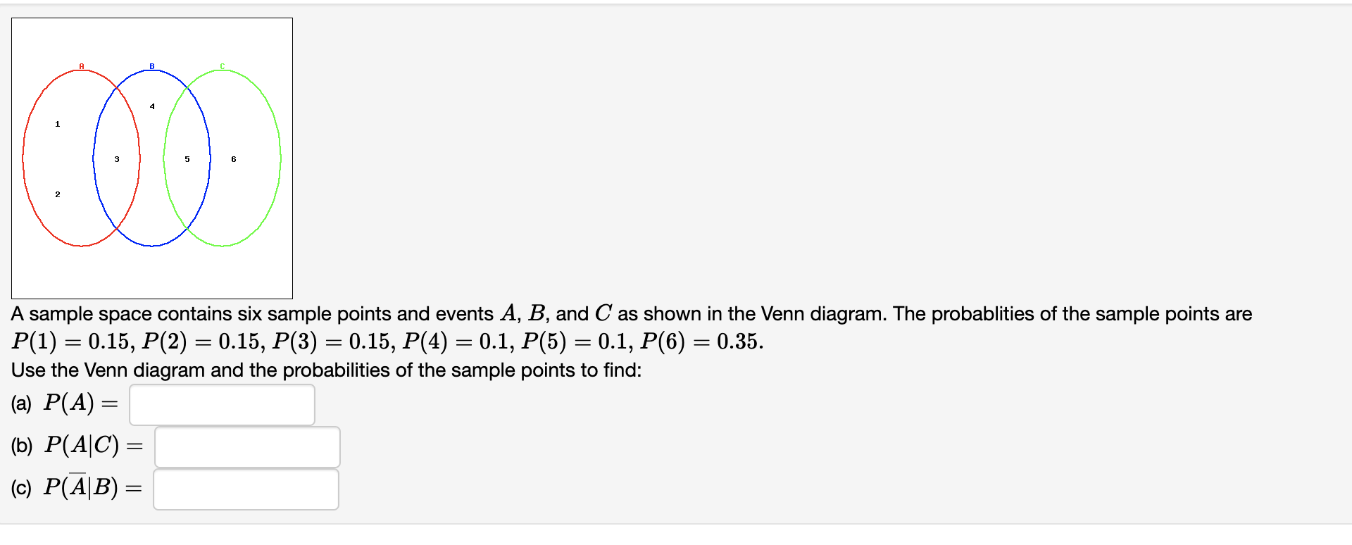 Solved A sample space contains six sample points and events | Chegg.com