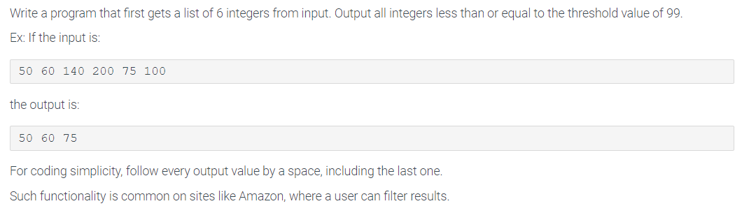 Solved Write a program that first gets a list of 6 integers | Chegg.com