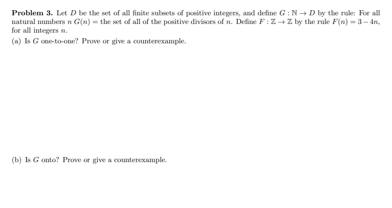 Solved Problem 3. Let D be the set of all finite subsets of | Chegg.com
