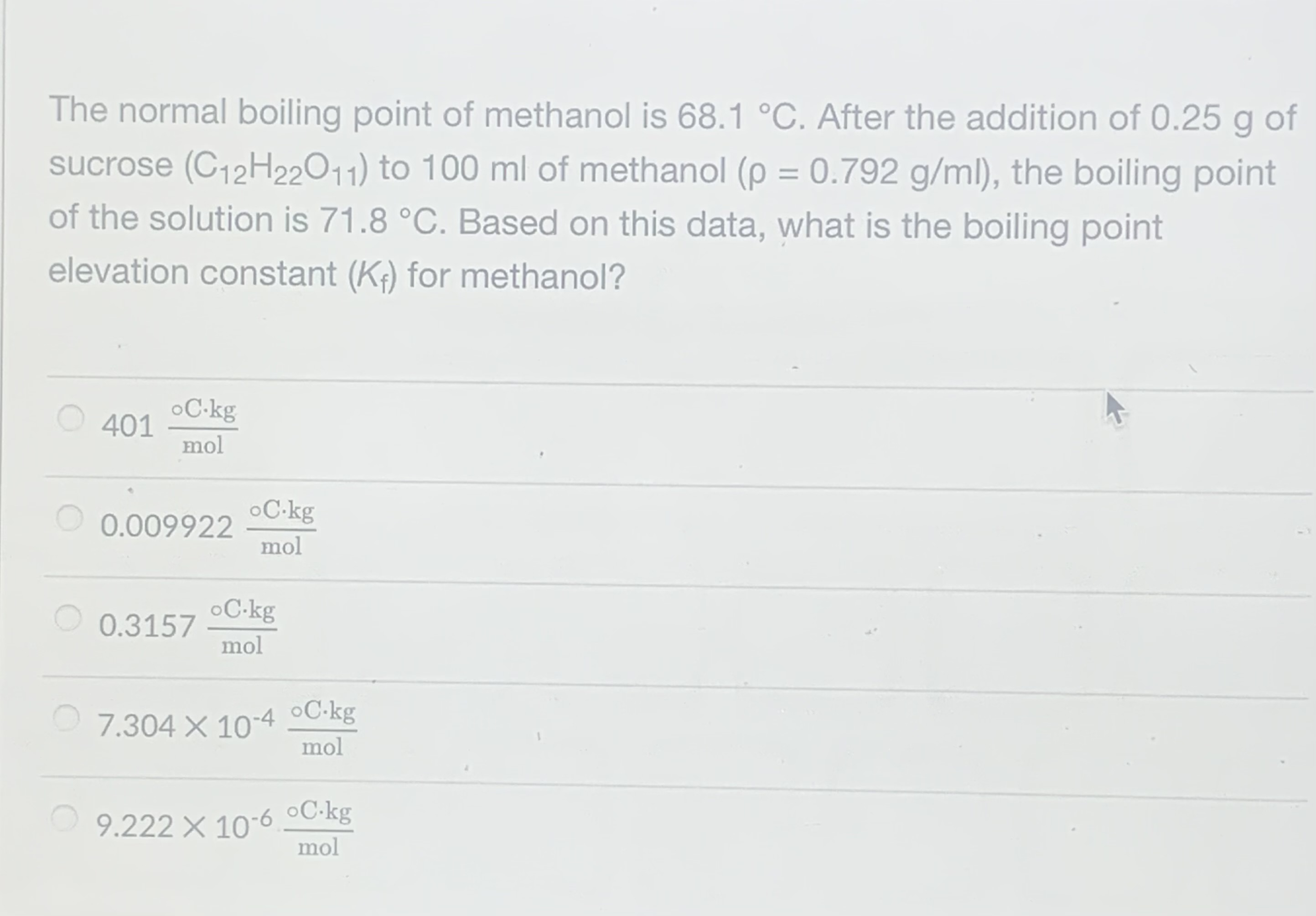 Solved The normal boiling point of methanol is 68.1∘C. After | Chegg.com