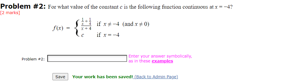 Solved Problem #2: For what value of the constant c is the | Chegg.com