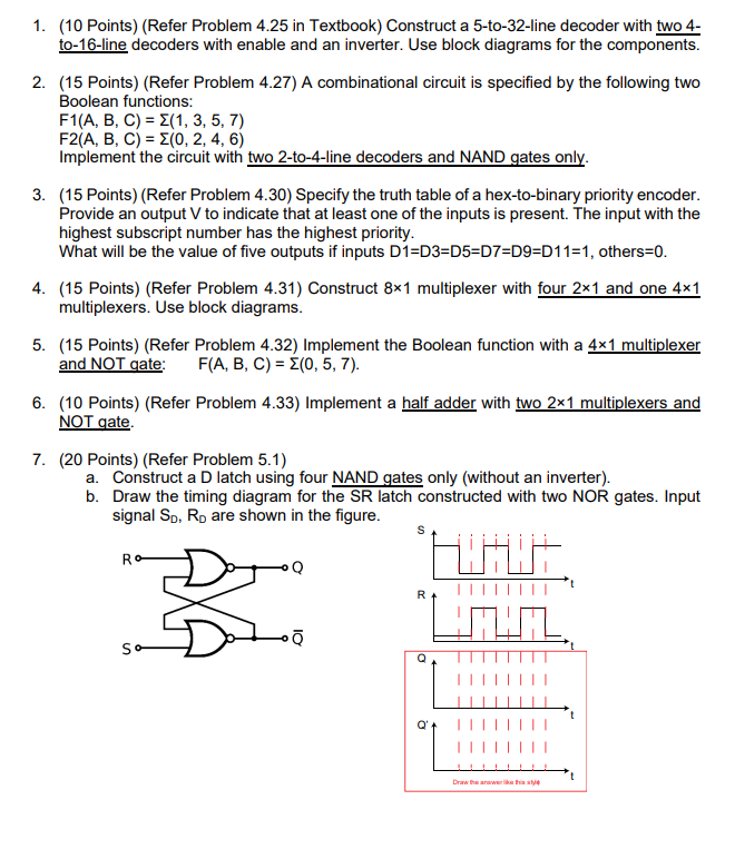 Solved 1. (10 Points) (Refer Problem 4.25 in Textbook) | Chegg.com