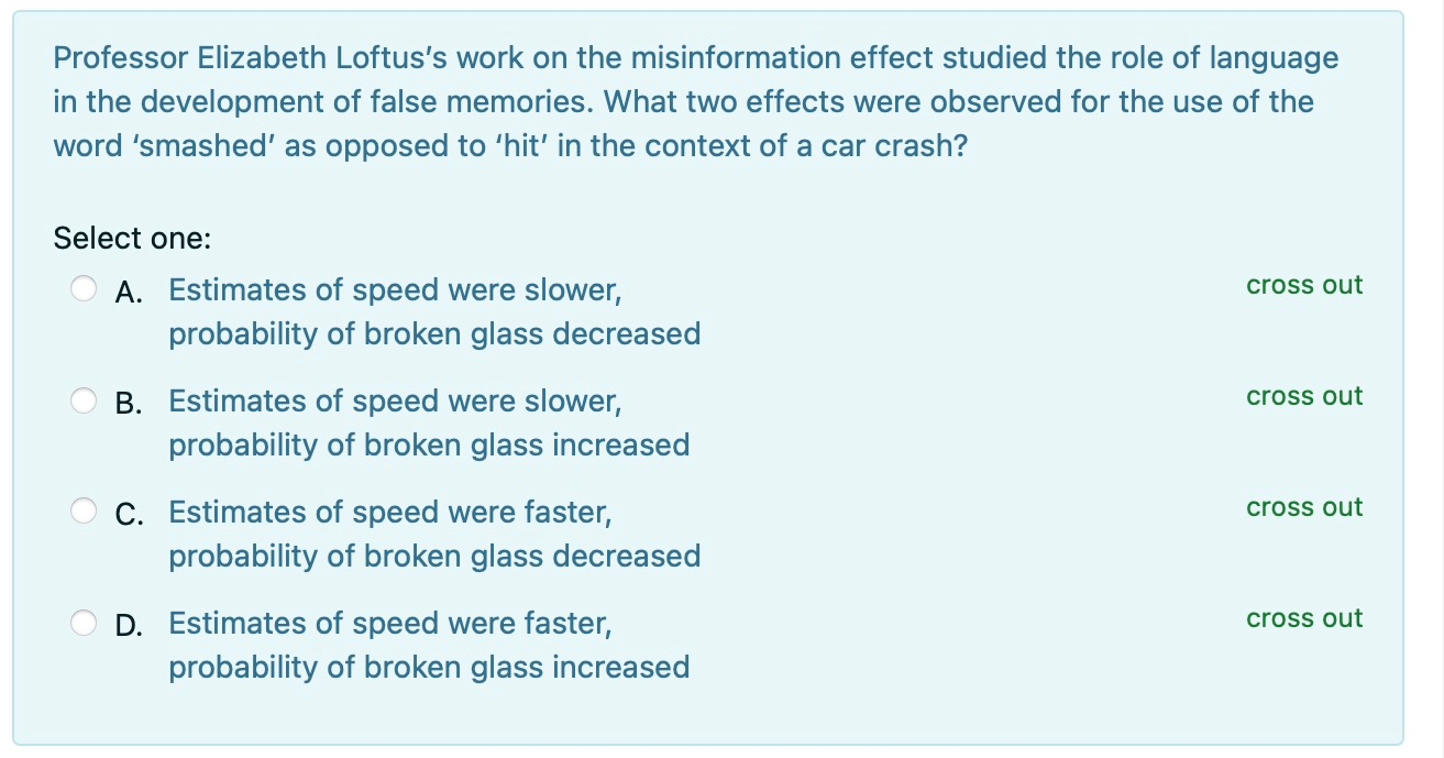 Solved Professor Elizabeth Loftus's work on the | Chegg.com