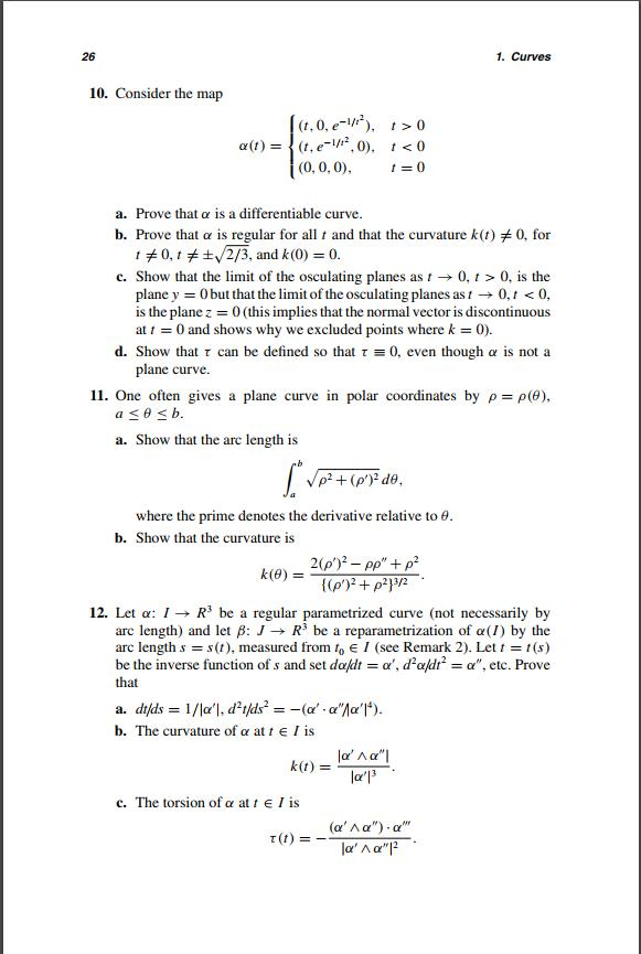 Solved 26 1. Curves 10. Consider the map (t, 0, e- 0 (0, 0, | Chegg.com