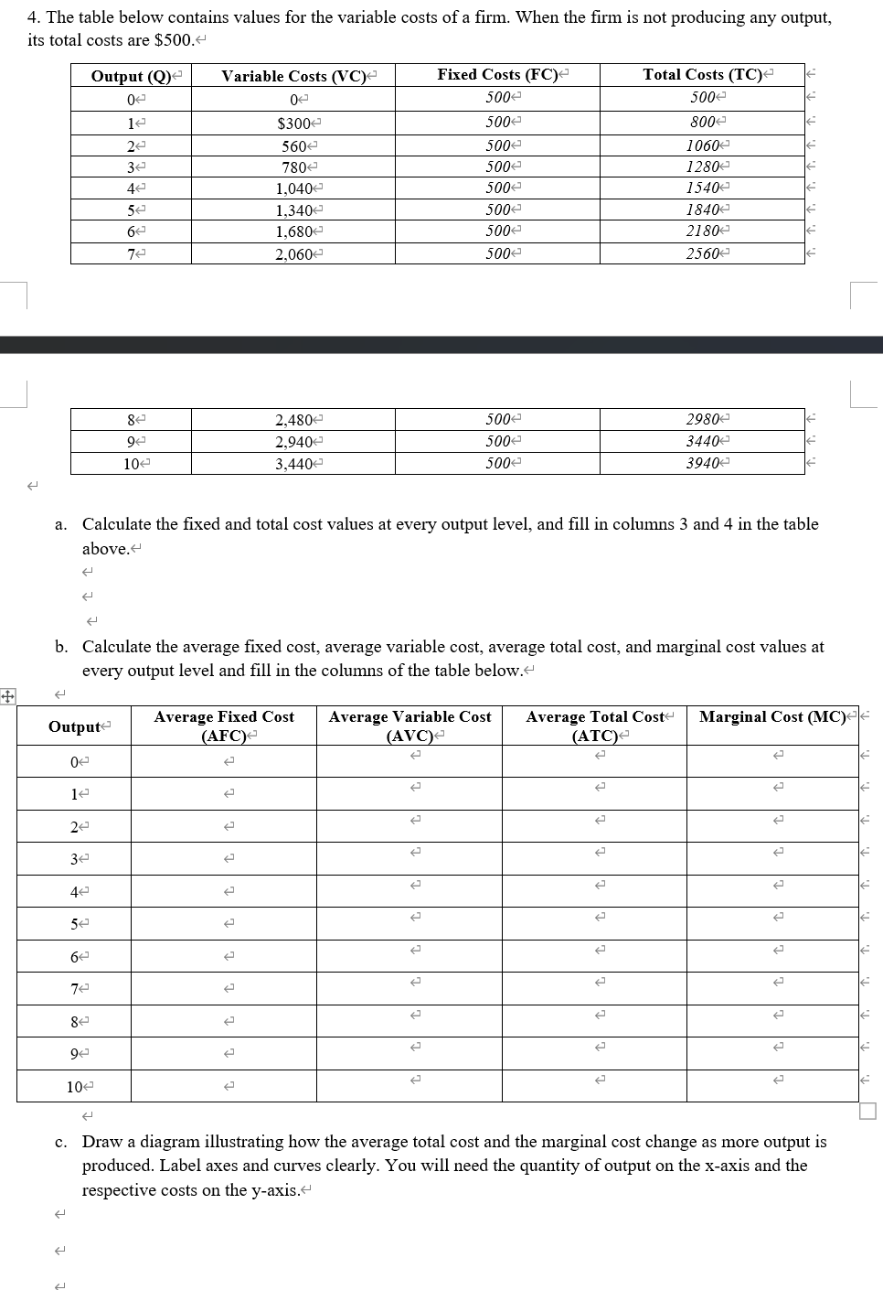 Solved 4. The table below contains values for the variable | Chegg.com