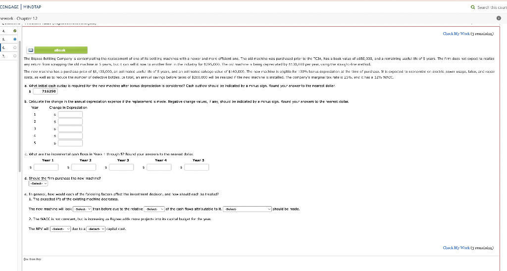 Solved CENGAGE MINDTAP rwork Chapter 12 www ming 4. O Check | Chegg.com