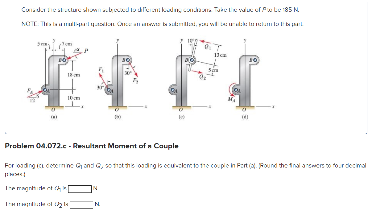 Solved Consider the structure shown subjected to different | Chegg.com