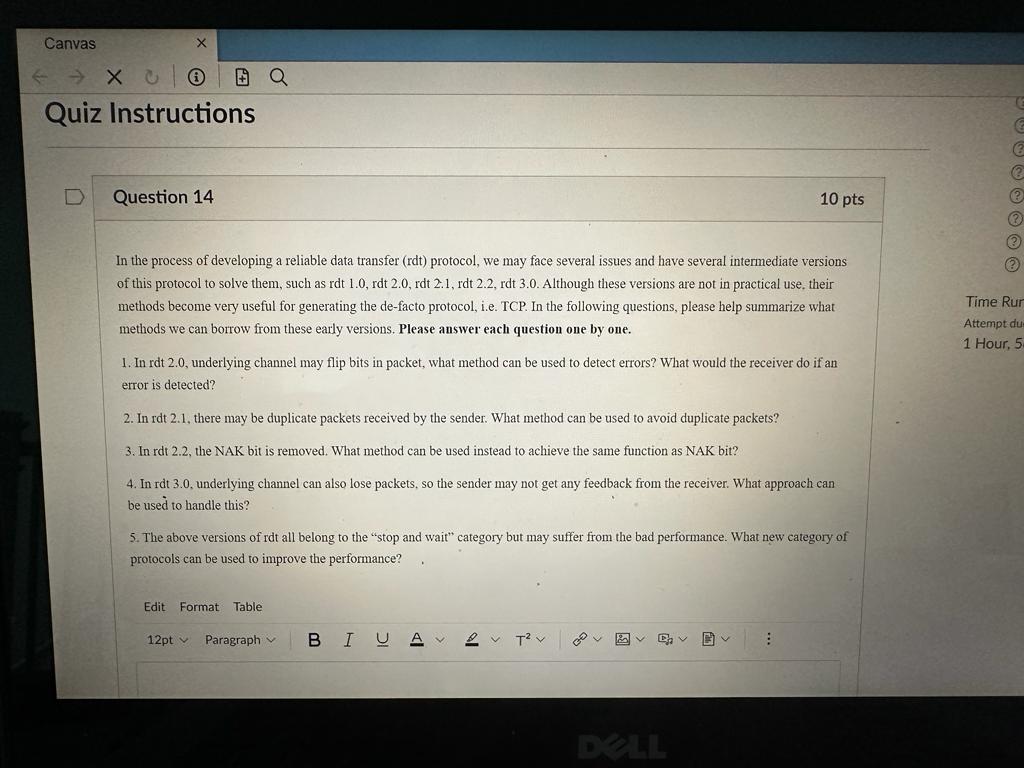 Solved In the process of developing a reliable data transfer | Chegg.com